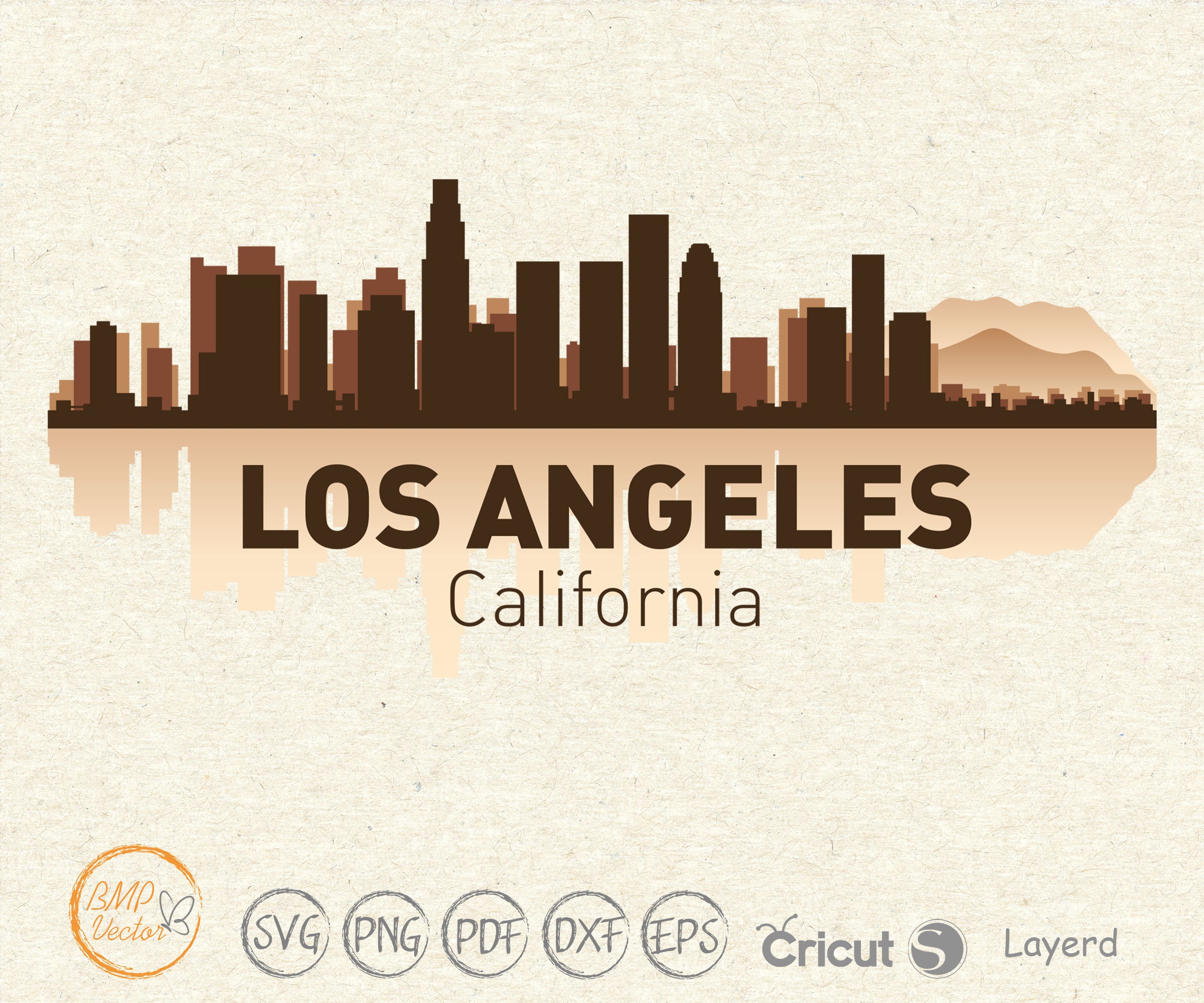 Los Angeles Svg LA Skyline Svg California Svg City Skyline - Etsy
