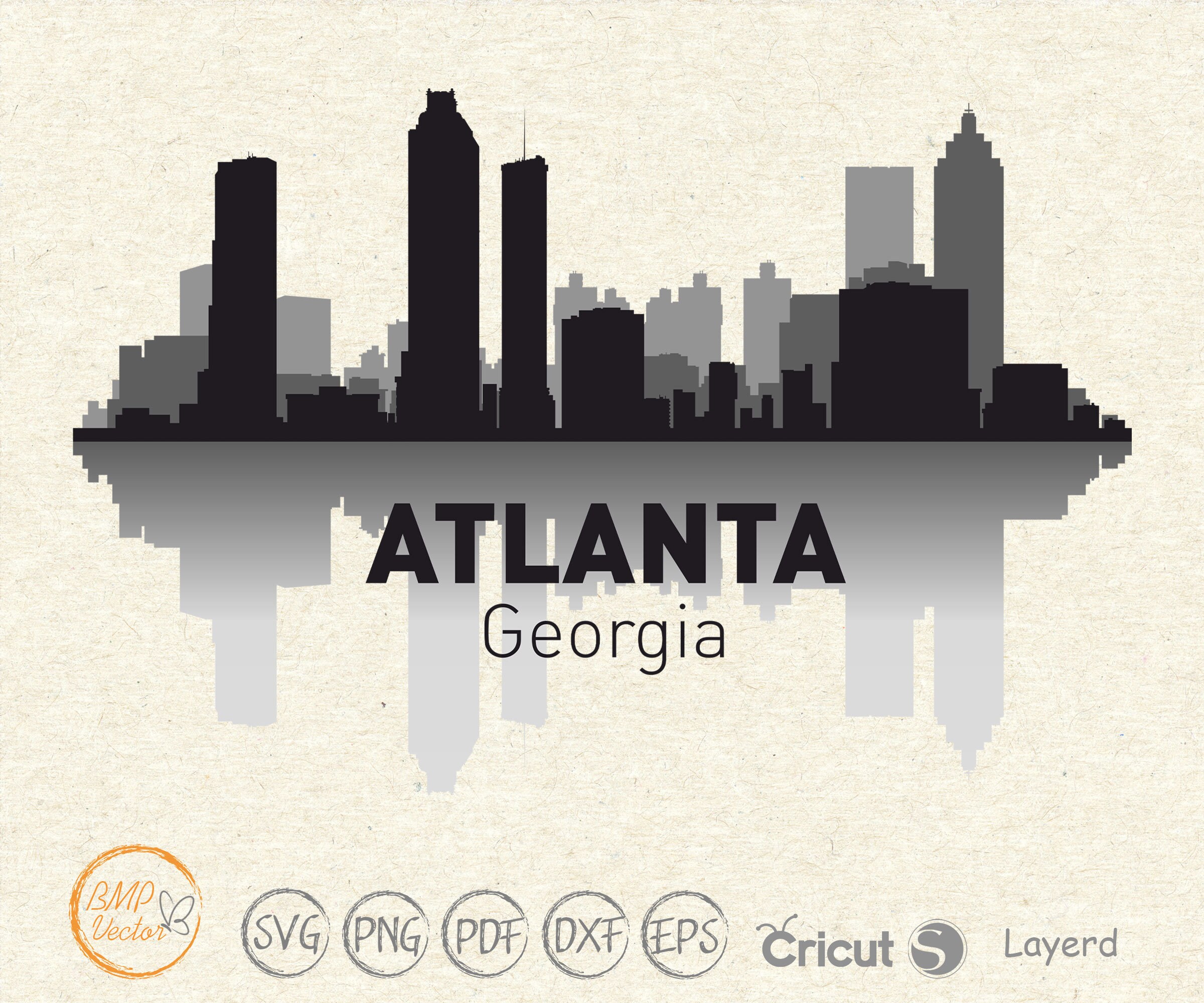 Atlanta Svg Atlanta Skyline Svg Georgia Svg City Skyline - Etsy