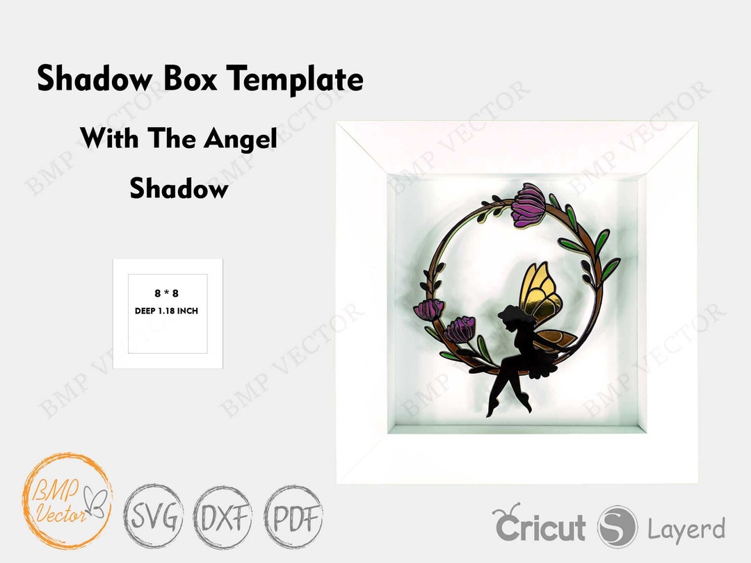 Shadow Box SVG Template Shadow Box Frame 3D ANGEL Svg - Etsy