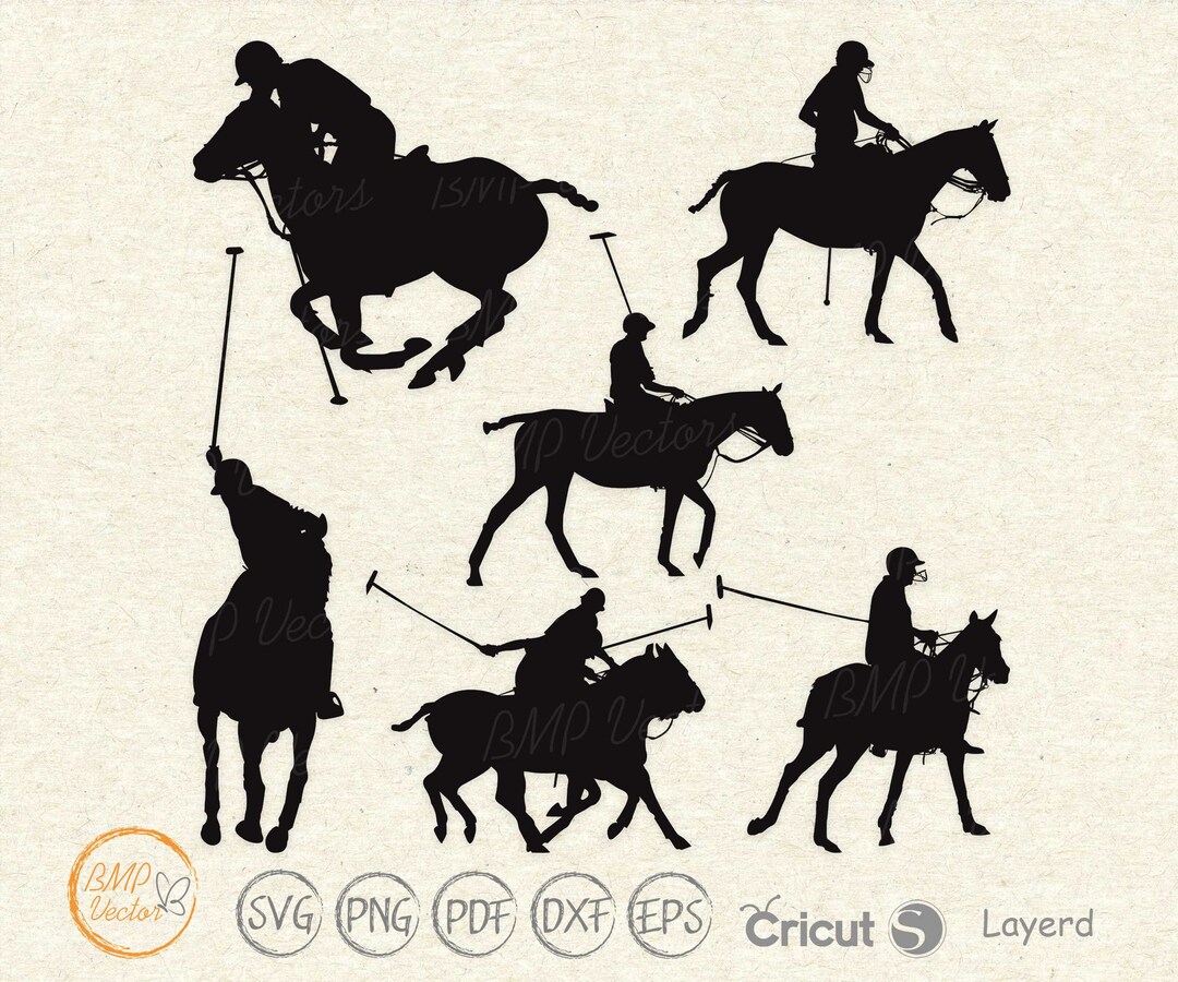 Polo Player SVG Bundle: Cricut & Silhouette Cut Files (digital Download ...