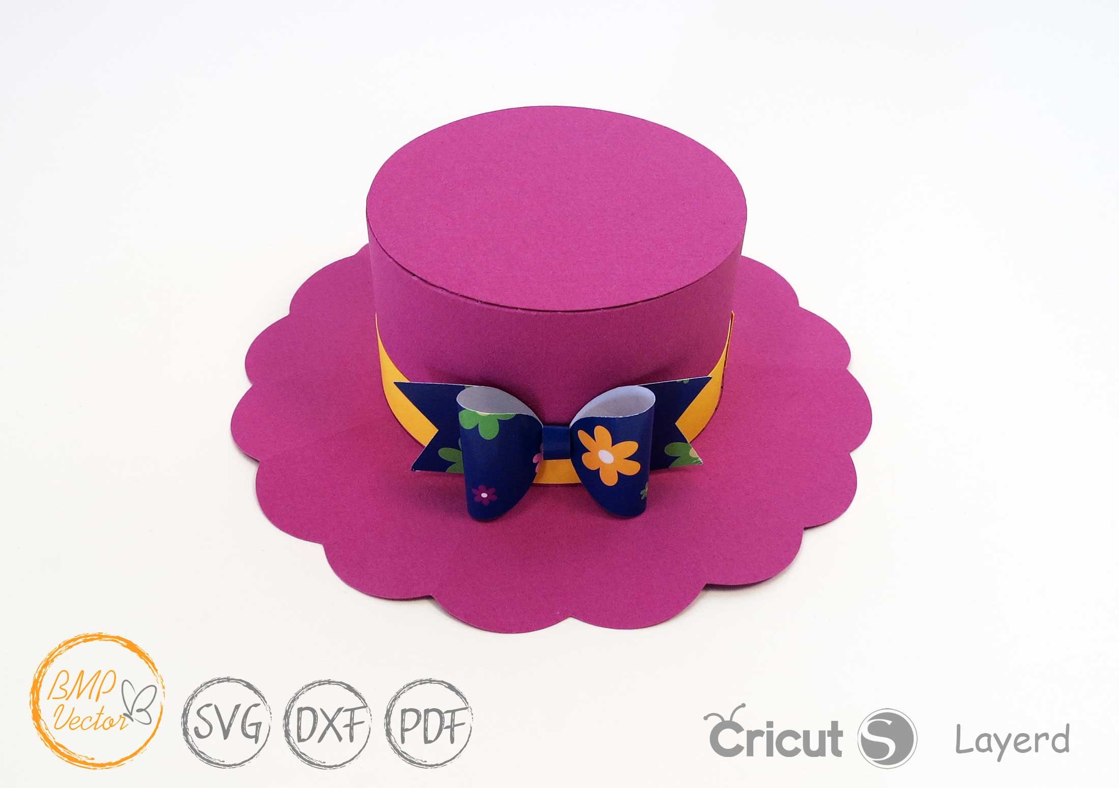 3D Hat Gift Box SVG Template: Cricut & Silhouette (PDF, DXF) - Etsy