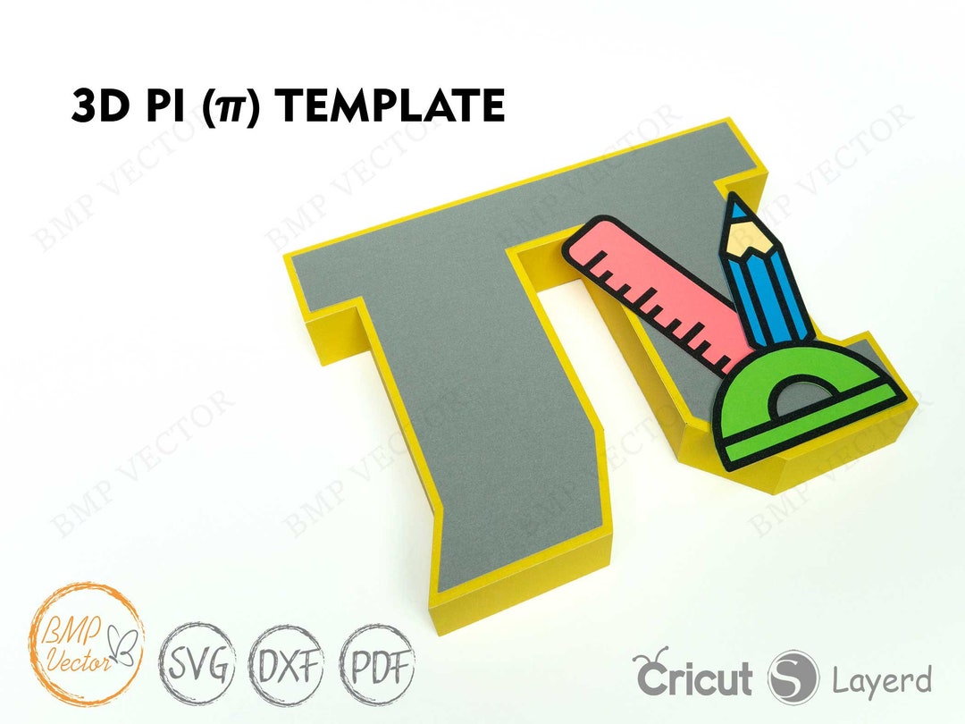 3D Pi Die Cut Template: SVG Cricut, Silhouette, Laser Cut (PDF) - Etsy