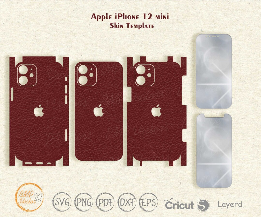 IPhone 12 Mini Skin Template: Full Wrap Vector Cut File (SVG, DXF, PDF ...