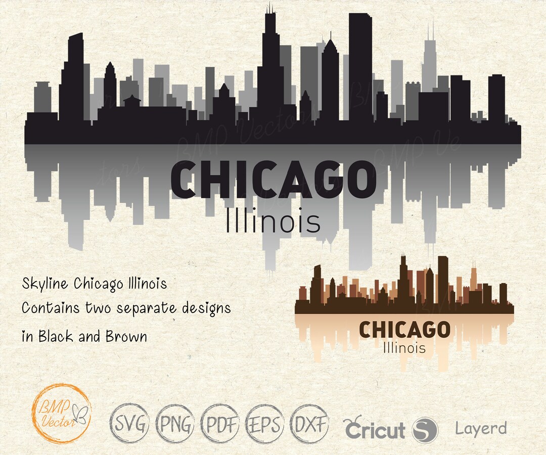 Chicago Svg, Chicago Illinois Skyline Svg, Chicago Illinois Svg, City ...
