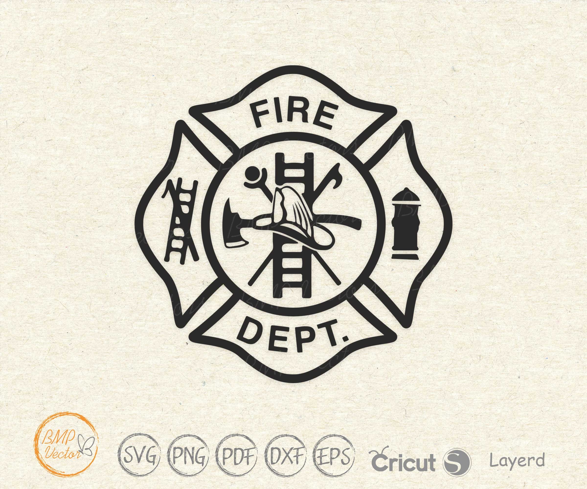 Fire Department Maltese Cross SVG: Firefighter Logo Vector (digital ...