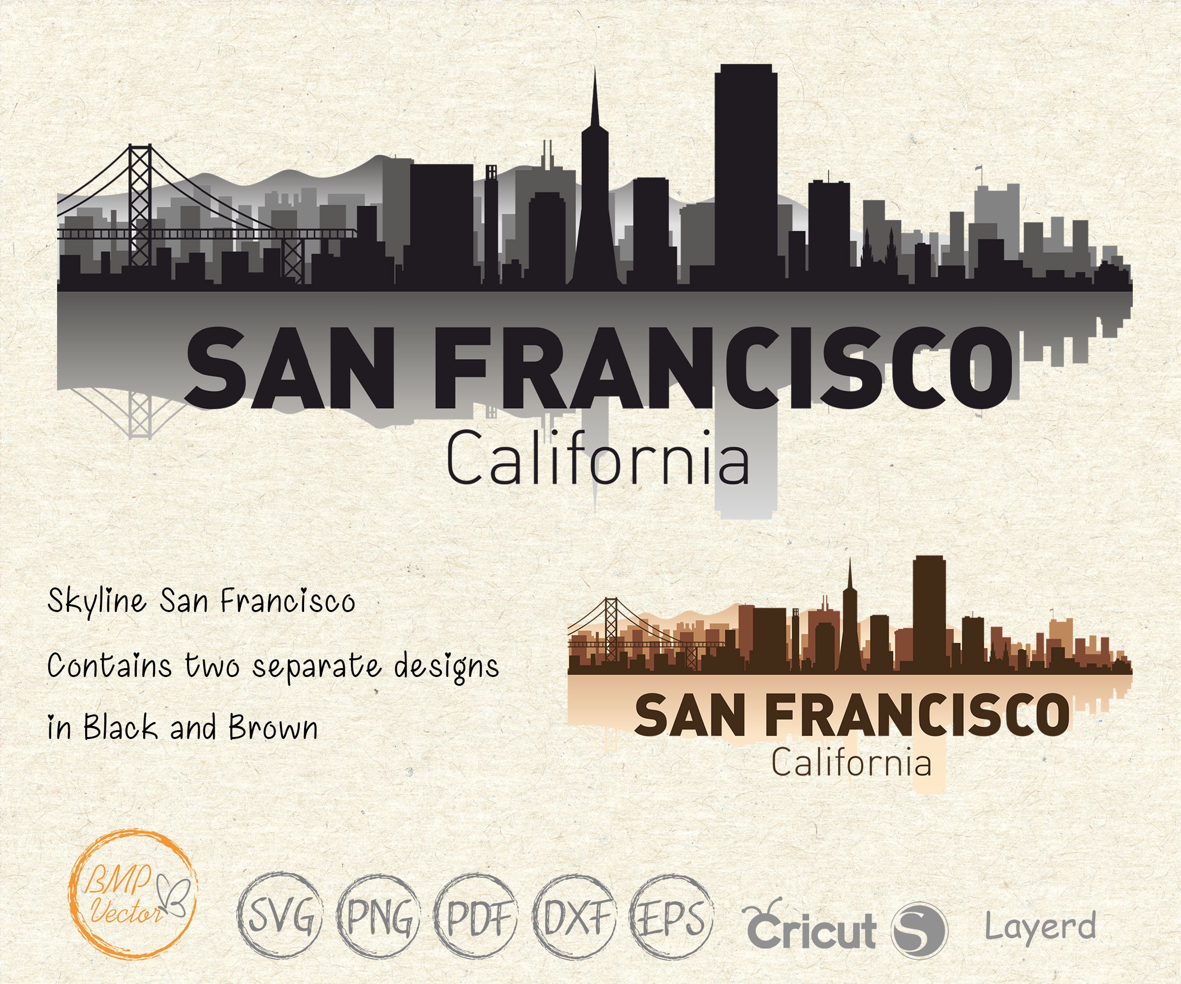 San Francisco svg San Francisco Skyline svg California svg | Etsy