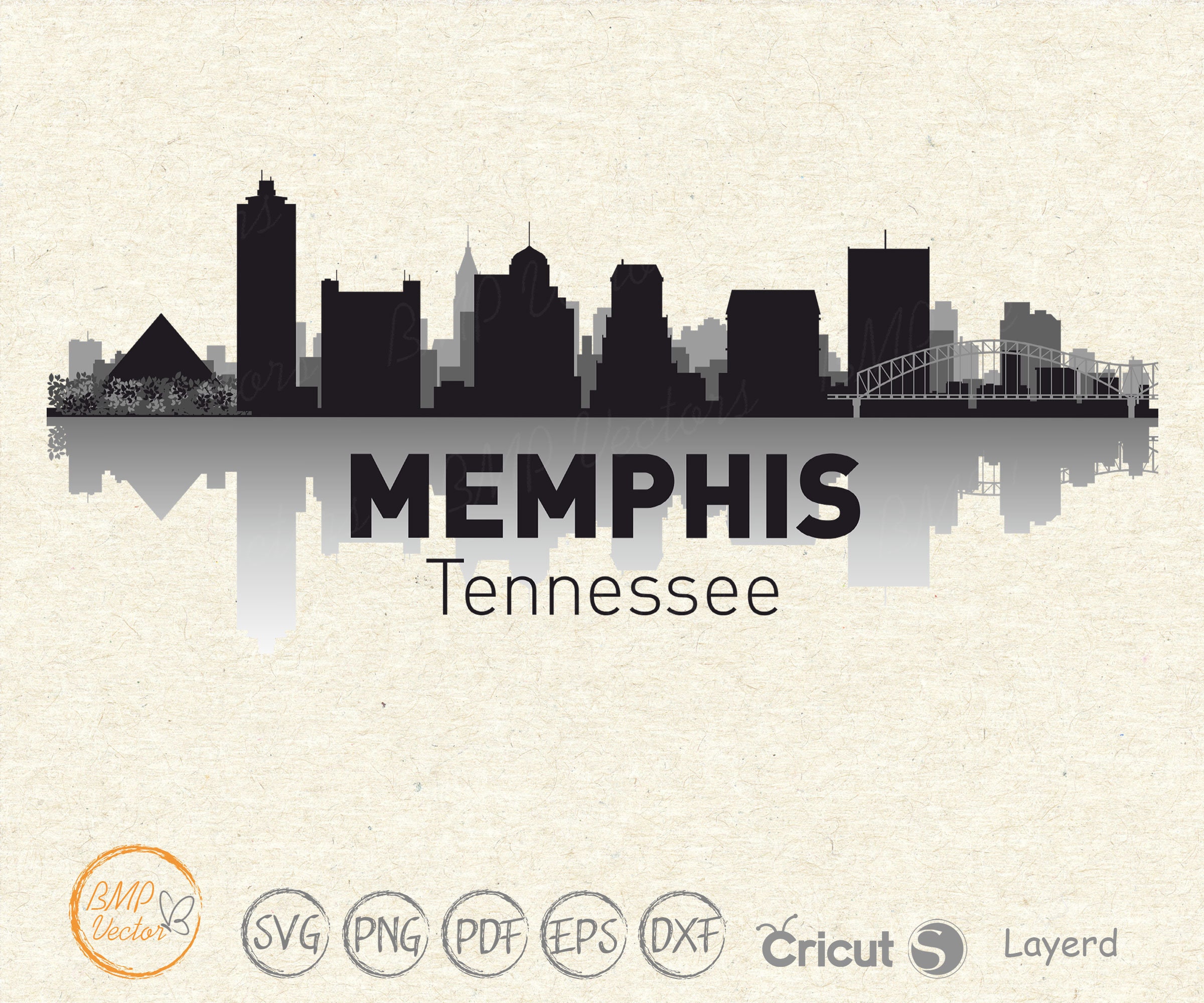 Memphis Svg Memphis Tennessee Skyline Svg Tennessee Svg - Etsy