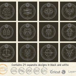 Zodiac Svg Bundle, Astronomy Svg Bundle, Constellation Signs, Astrology ...