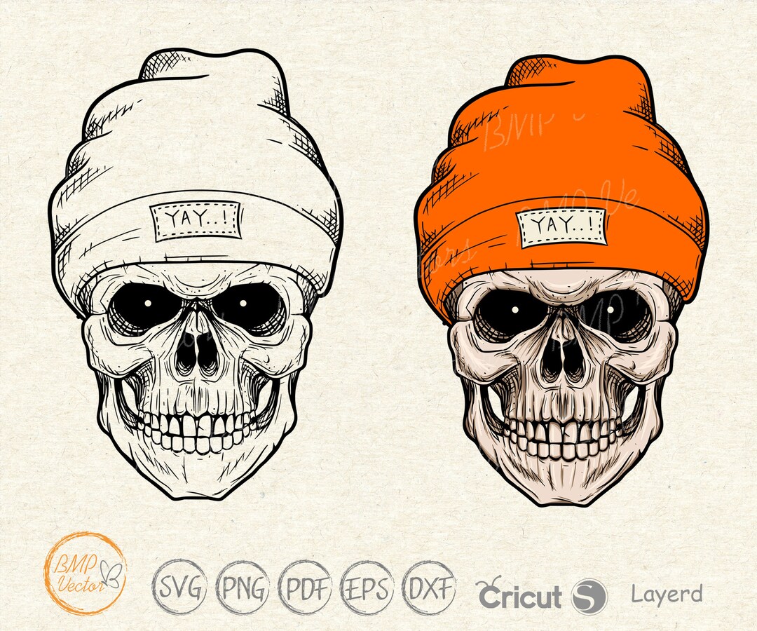 Skull in Winter Hat Svg, Skull Clipart Svg, Skeleton Svg, Skull ...