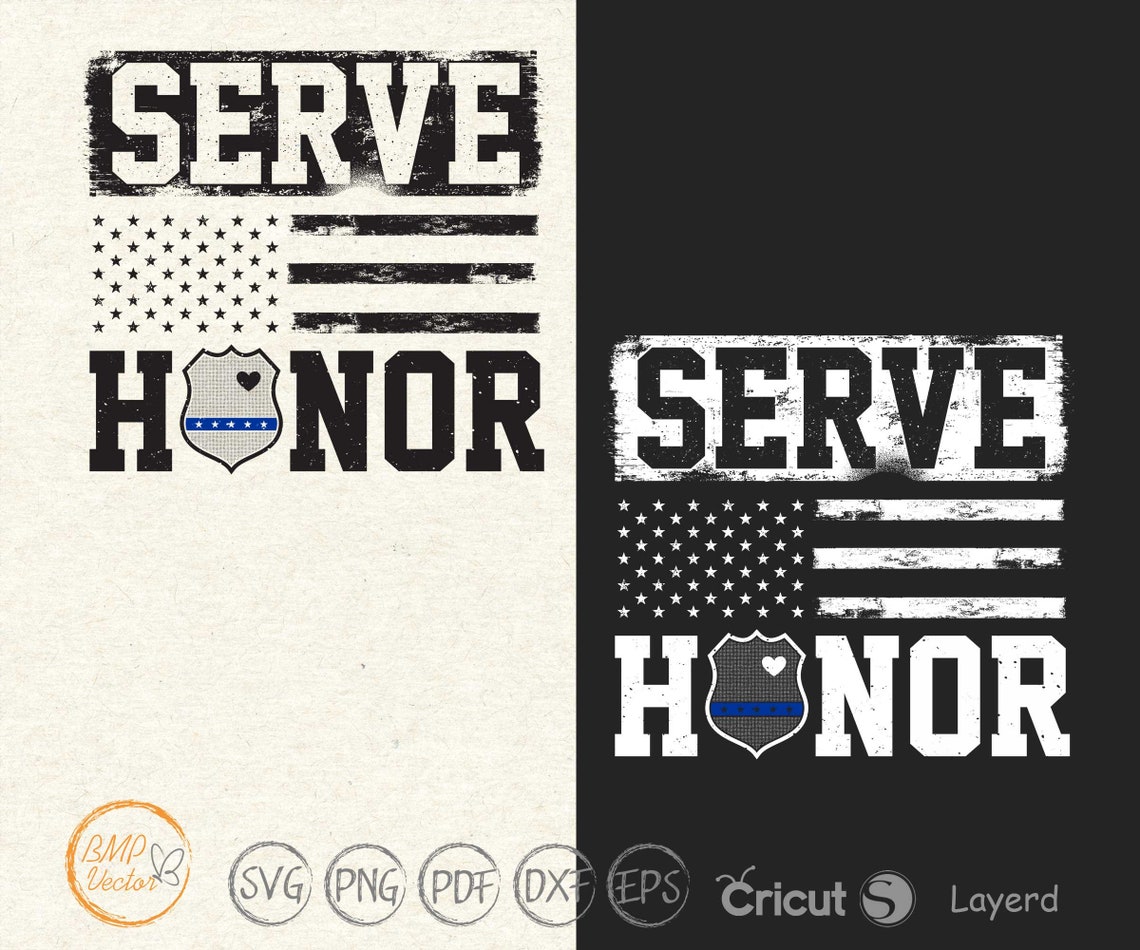 Serve Honor and Protect Svg USA Flag Svg Police Svg - Etsy