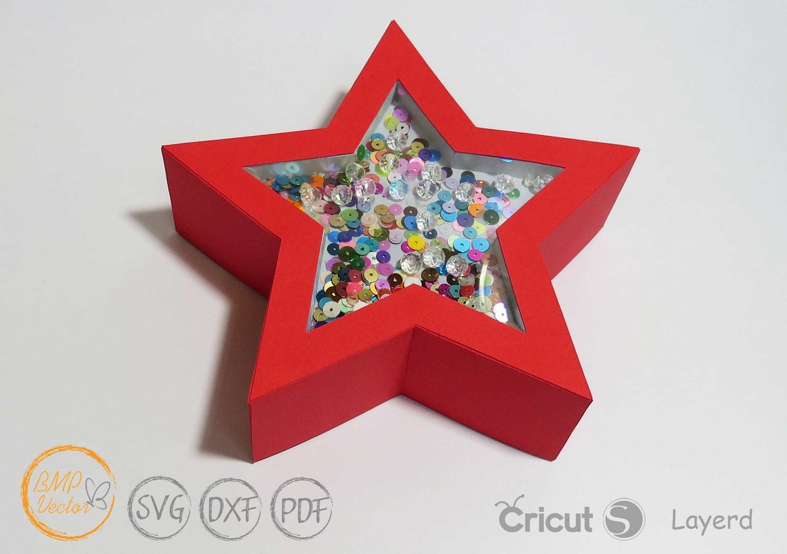 Shaker Star Box Template Star Box SVG Transparent Star Box | Etsy
