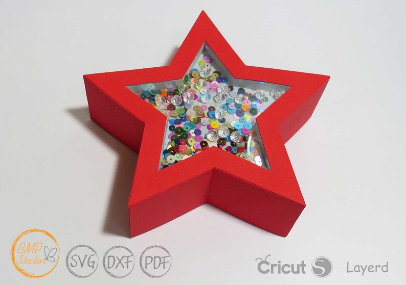 Shaker Star Box Template Star Box SVG Transparent Star Box | Etsy