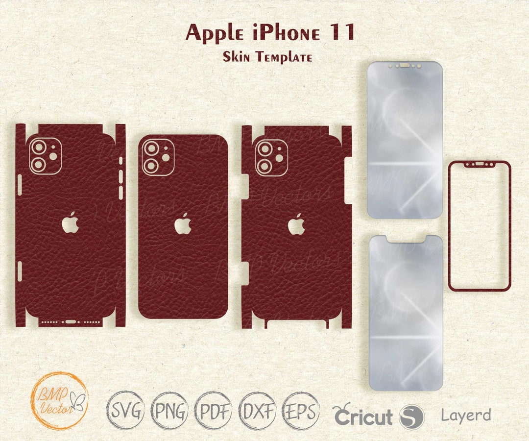 IPhone 11 Skin Template: Full Wrap Cut File (SVG, DXF, PDF) - Etsy