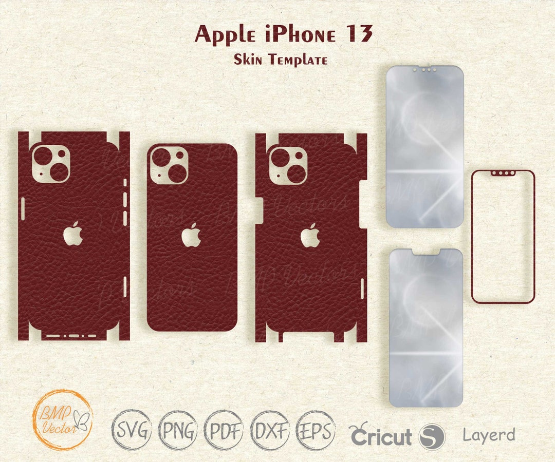 IPhone 13 Skin Cover Svg Cut Template Vector, Apple iPhone Skin Cut ...