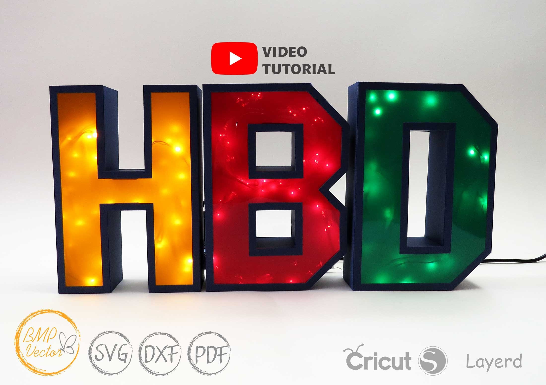 3D Light Alphabet Letters A-Z and 0-9 Svg Cut Files 3D A-Z - Etsy