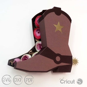 Cowboy Boots Gift Box SVG Template: Cricut DIY - Etsy