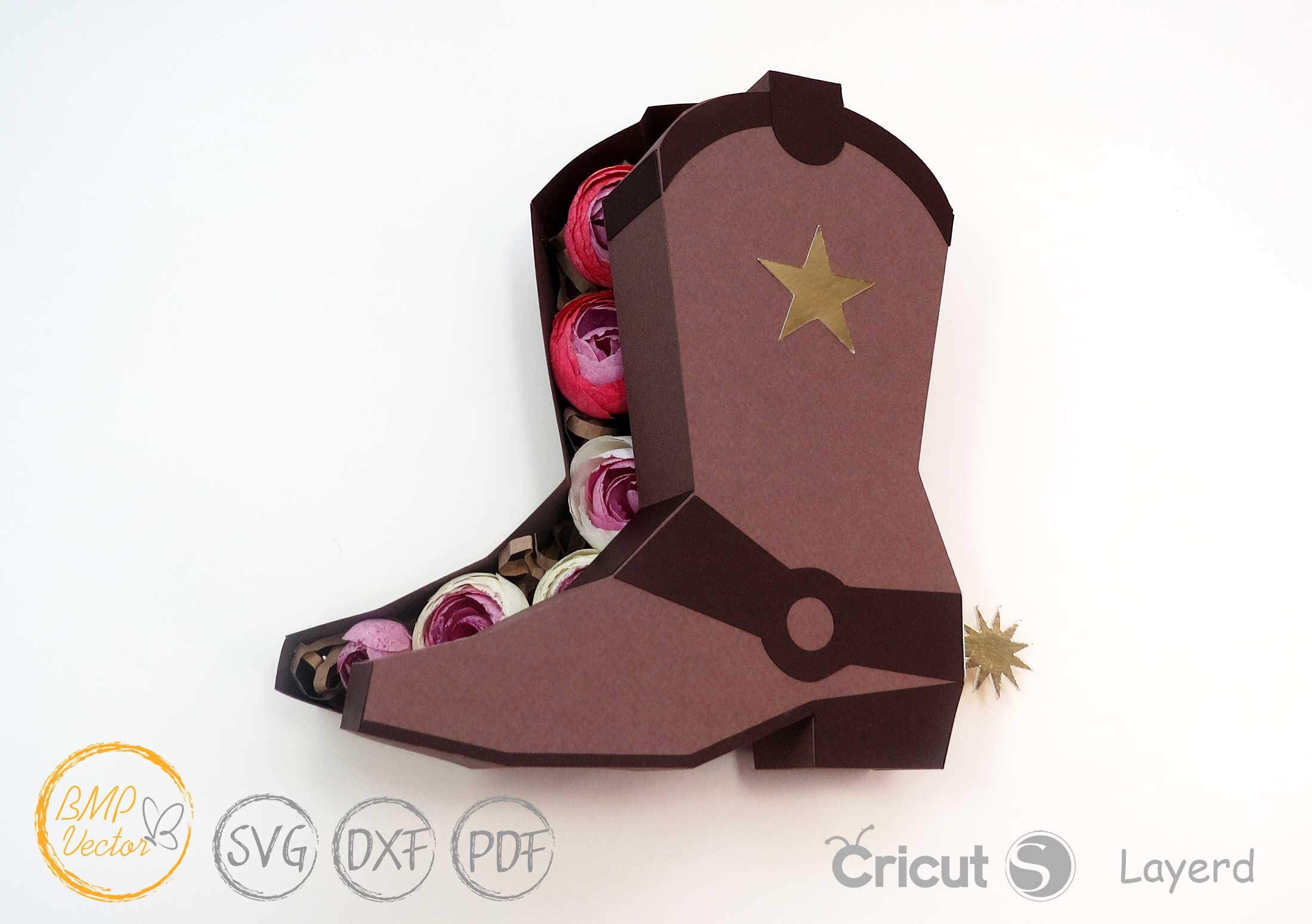 Cowboy Boots Box Svg Template Cowboy Boots Gift Box Boots | Etsy UK