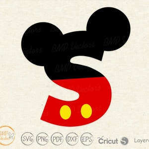 Mickey Alphabet Font and Number Svg, Birthday Font Svg, Cartoon ...