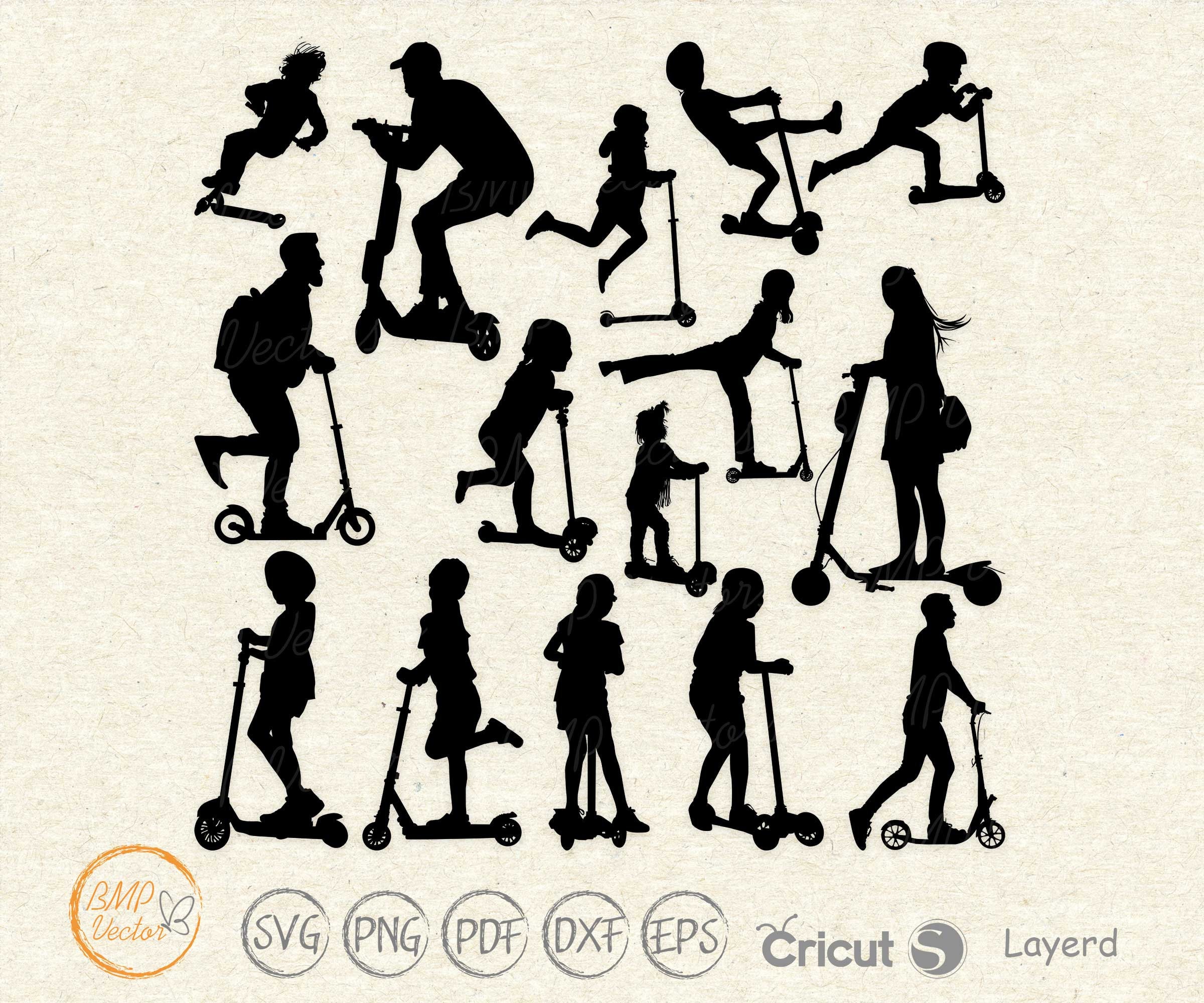 Scooter svg Scooter player svg Stunt Scooter Tricks vector | Etsy