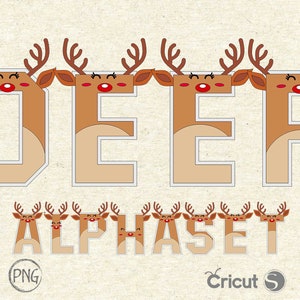 Christmas Letters, Santa Sublimation Font, Xmas Alpha Bundle, Reindeer ...