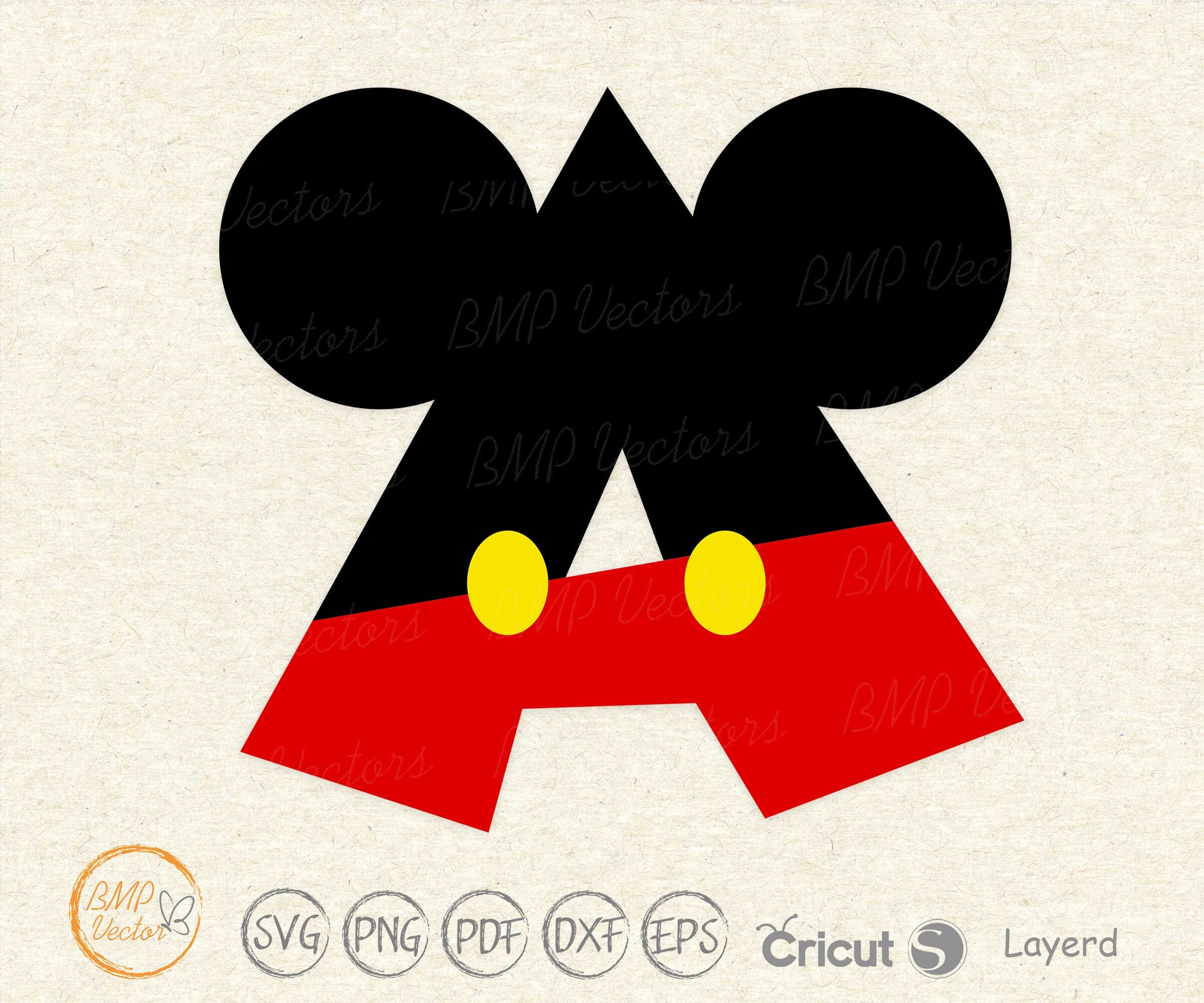 Mickey alphabet Font and Number svg Birthday Font svg | Etsy