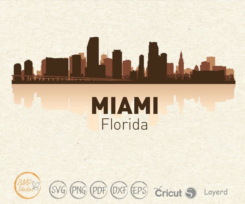 Miami Svg Miami Skyline Svg Florida Svg City Skyline | Etsy