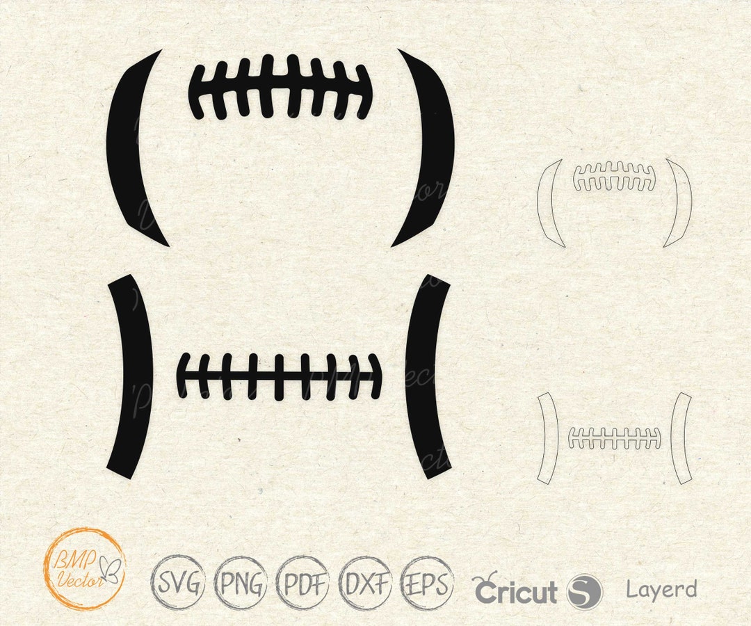 Football Laces SVG: Football Outline Stitch Images (digital Download ...