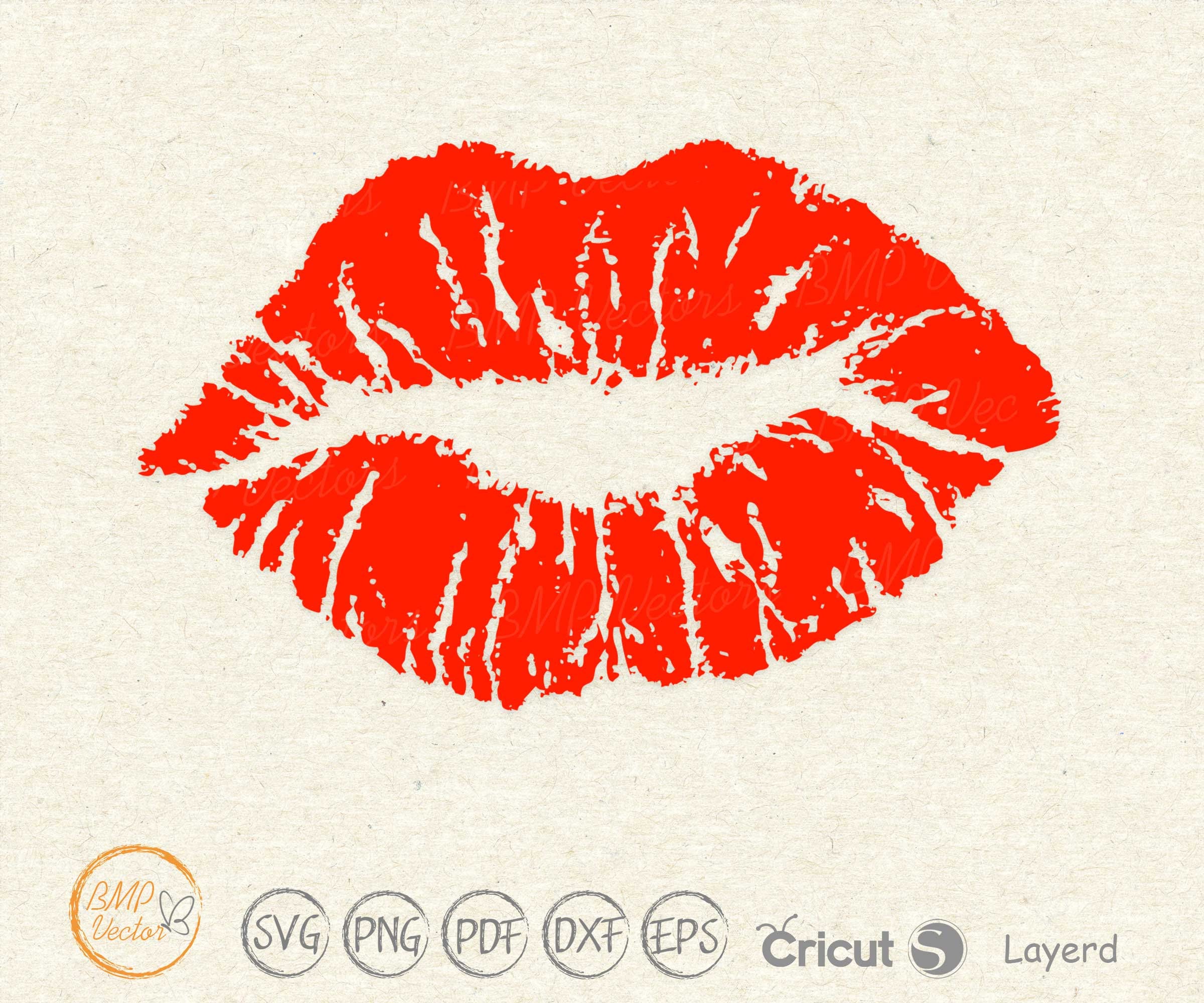 Kiss Svg Lips Svg Kiss Design Black Red Lips Svg Smooch - Etsy