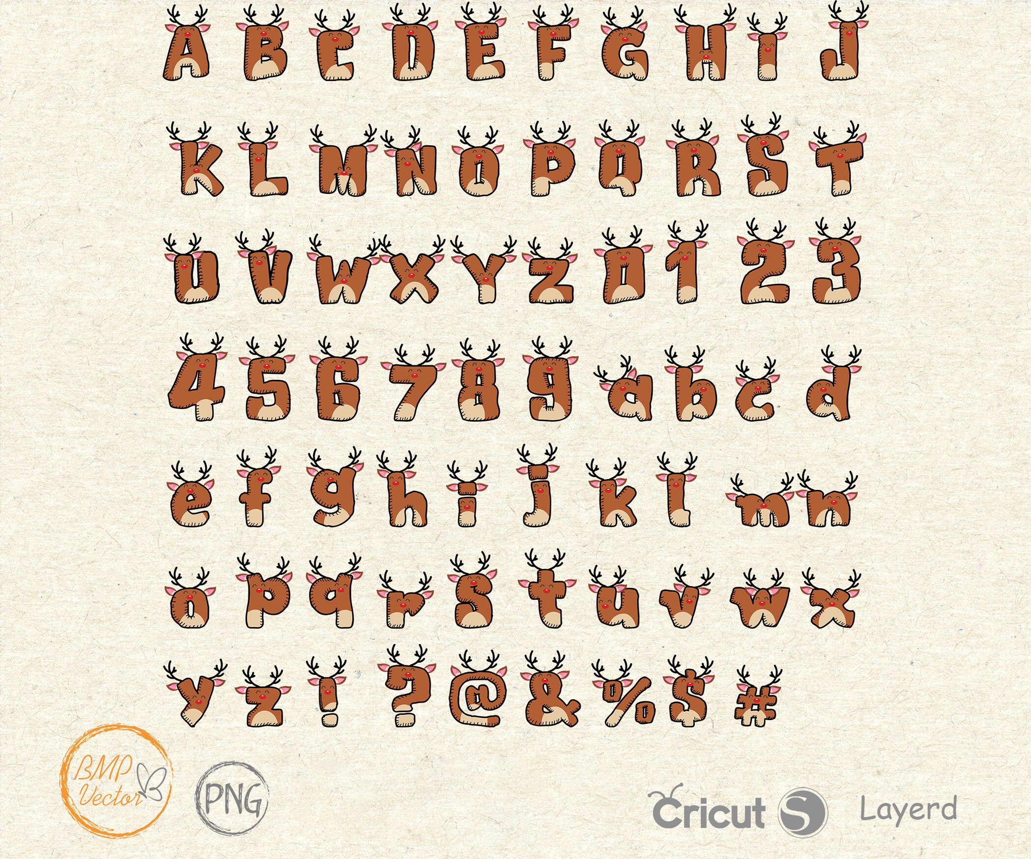 Christmas Doodle Font: Santa, Elf, Reindeer Alphabet (PNG) - Etsy