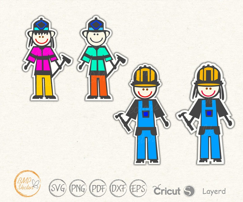 Stick Family Svg Bundle Kid Svg Jobs Sticker Svg Stick - Etsy