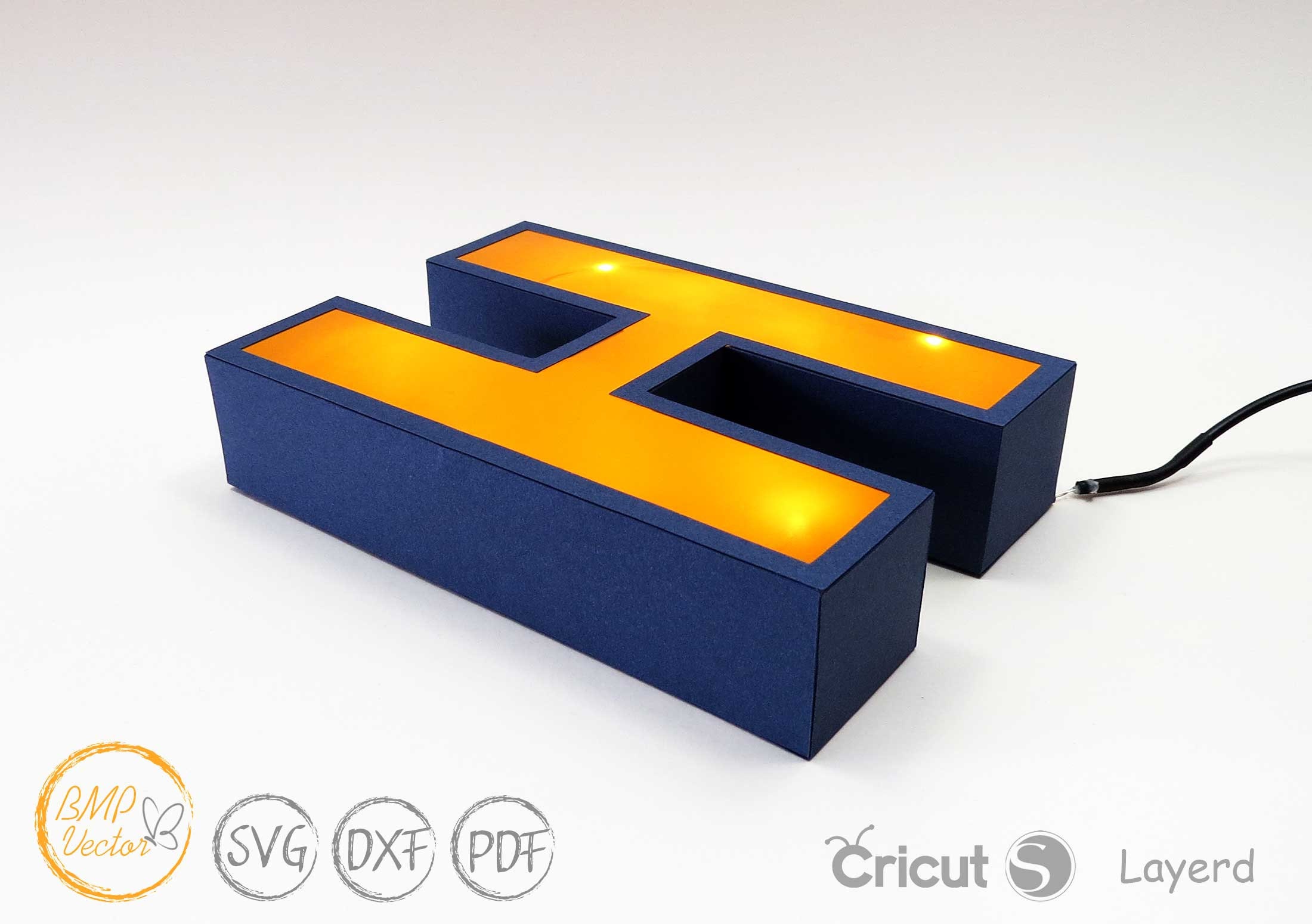 3D Light Alphabet Letters A-Z and 0-9 Svg Cut Files 3D A-Z - Etsy