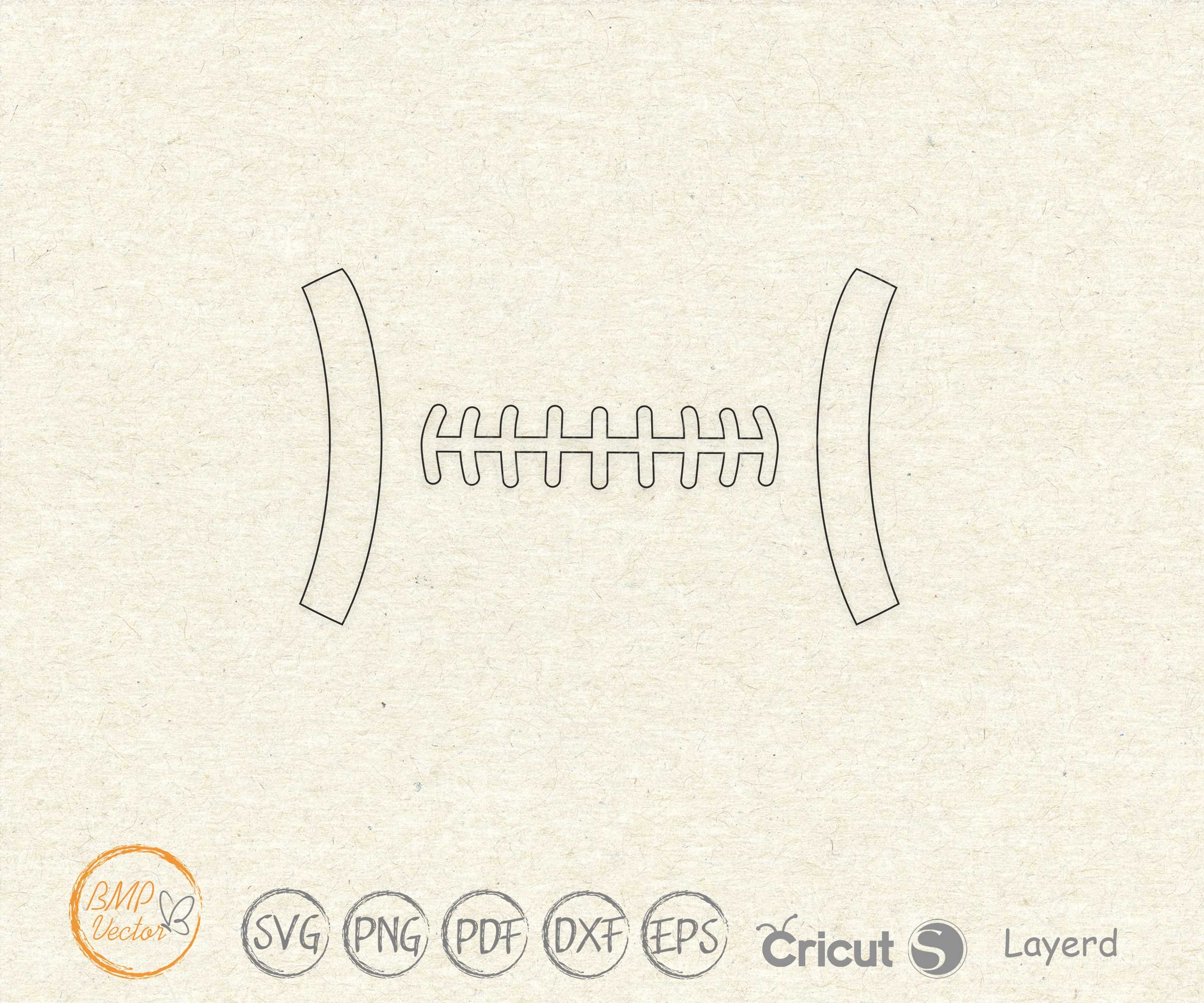 Football Laces SVG: Football Outline Stitch Images (digital Download ...