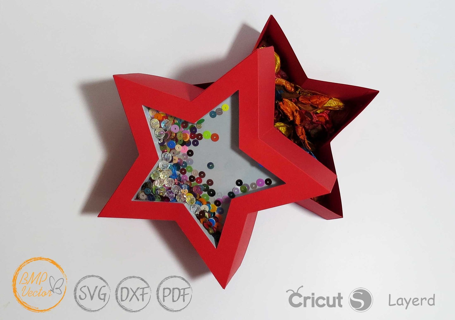 Shaker Star Box Template Star Box SVG Transparent Star Box | Etsy