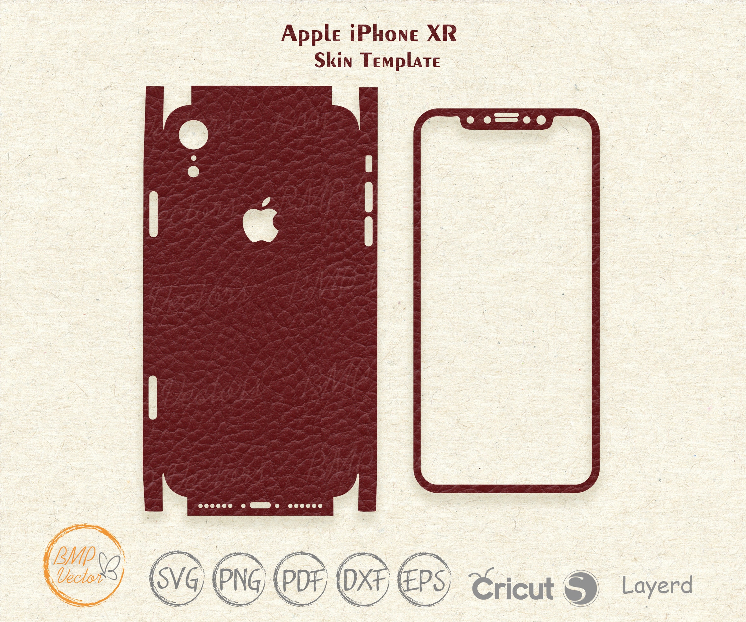 IPhone XR Skin Svg Cover Cut Template Vector, Apple iPhone Skin Cut ...