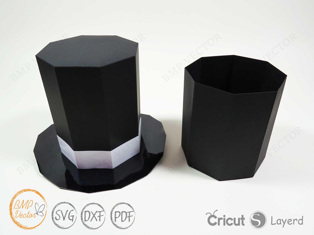 Top Hat Box Template SVG: DIY Party Favor (cricut & Silhouette) - Etsy