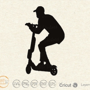 Stunt Scooter SVG: Tricks Vector Clipart for Cricut Silhouette (digital ...