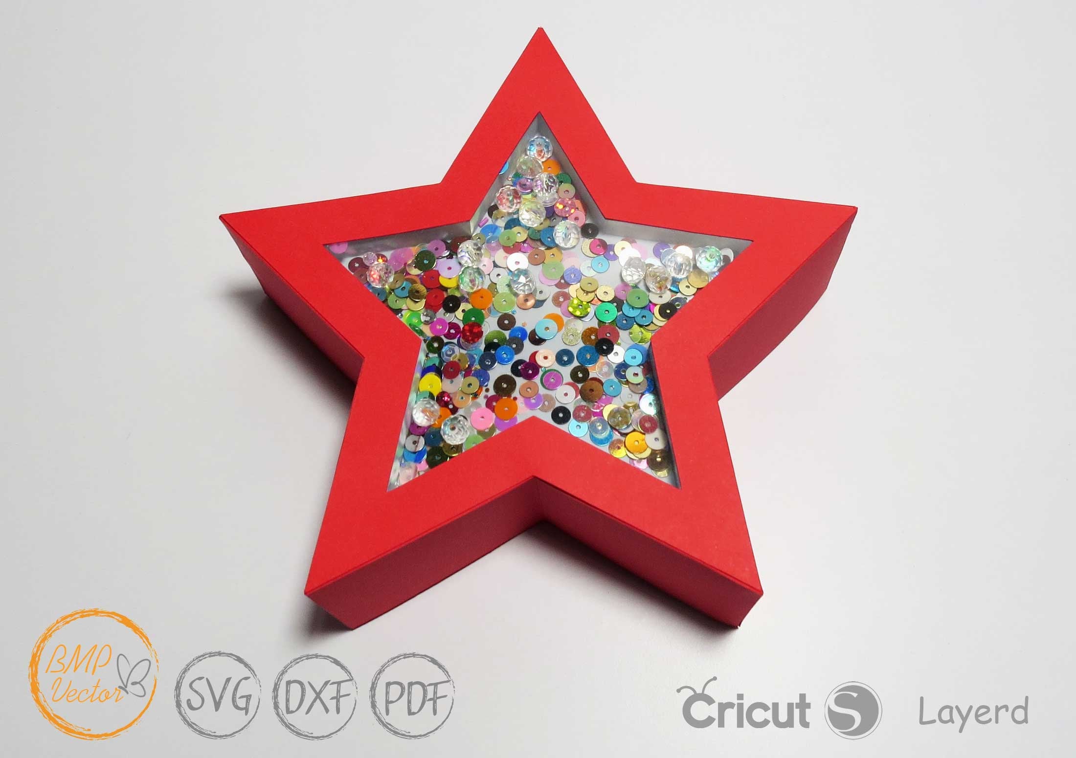 Shaker Star Box Template Star Box SVG Transparent Star Box | Etsy