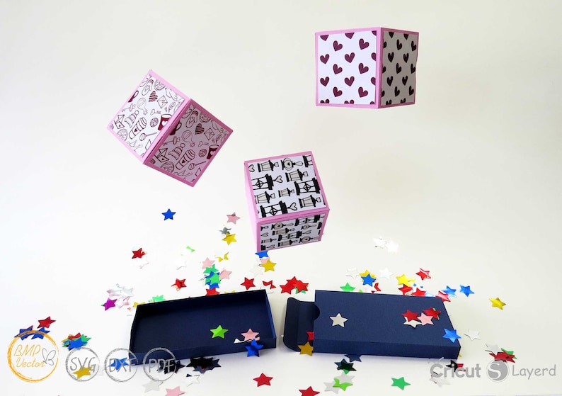 Jumping Box Pop up Cube SVG Template Surprise Box Svg - Etsy