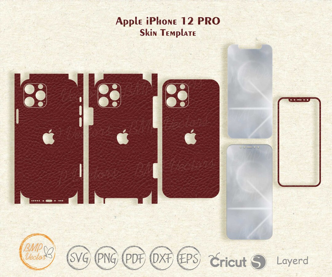 IPhone 12 Pro Skin Cover Svg Cut Template Vector, Apple iPhone Skin Cut ...