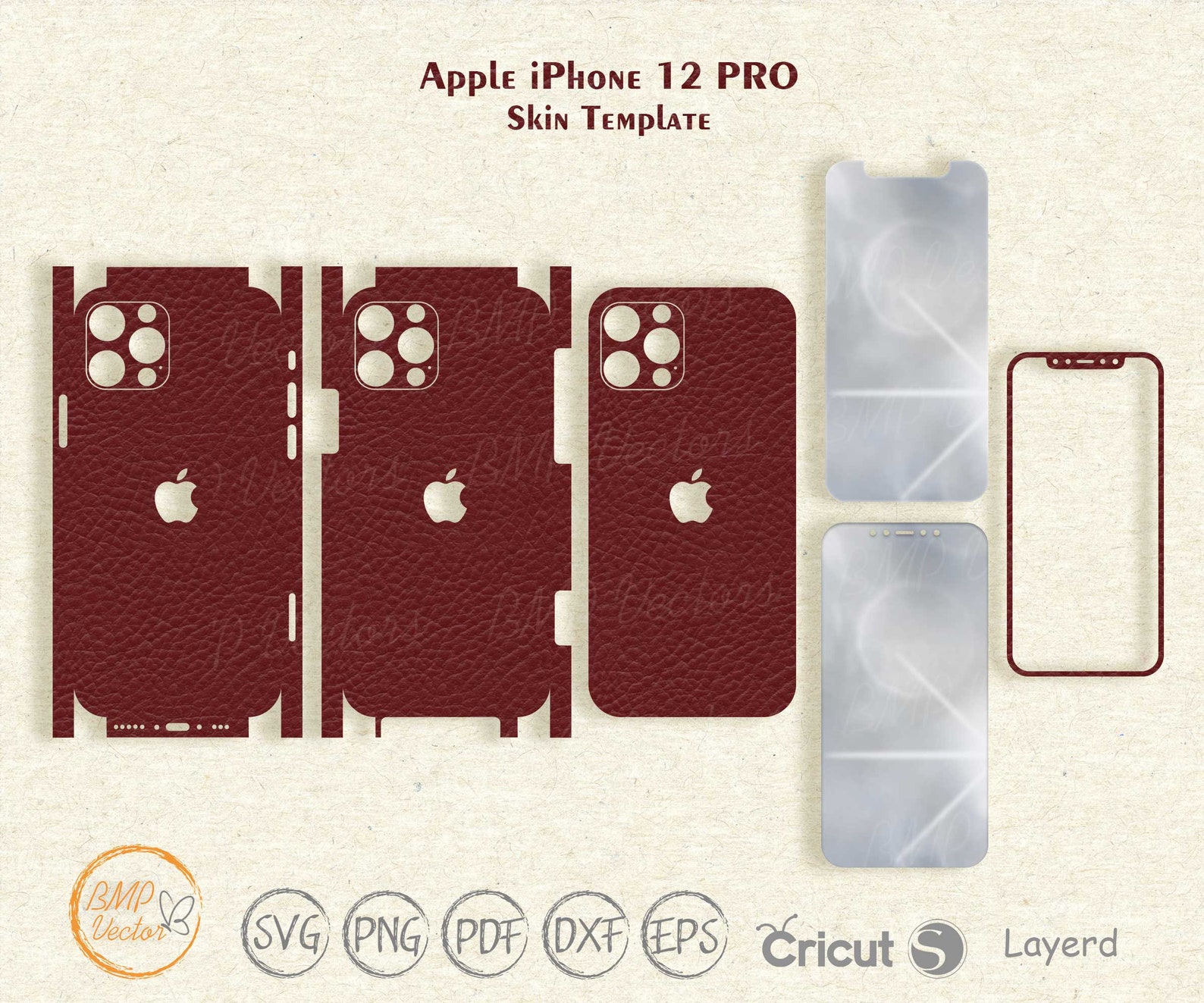 Iphone 12 Pro Skin Cover Svg Cut Template Vector Apple Iphone - Etsy