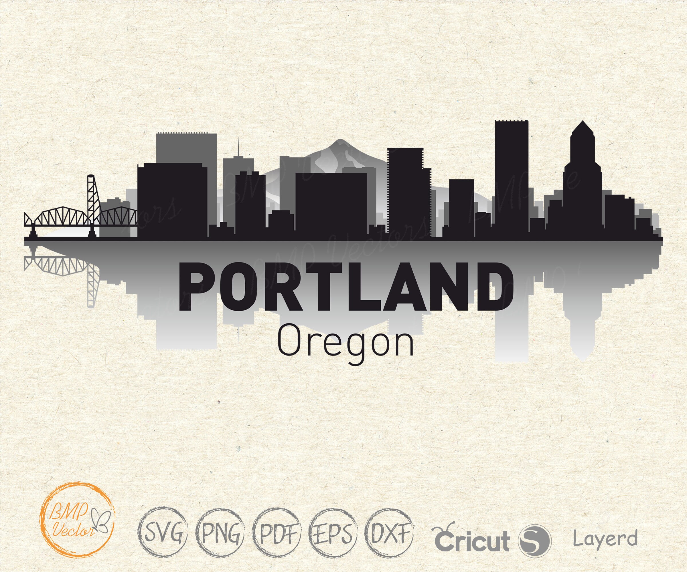 Portland Svg Portland Oregon Skyline Svg Portland Oregon - Etsy Australia