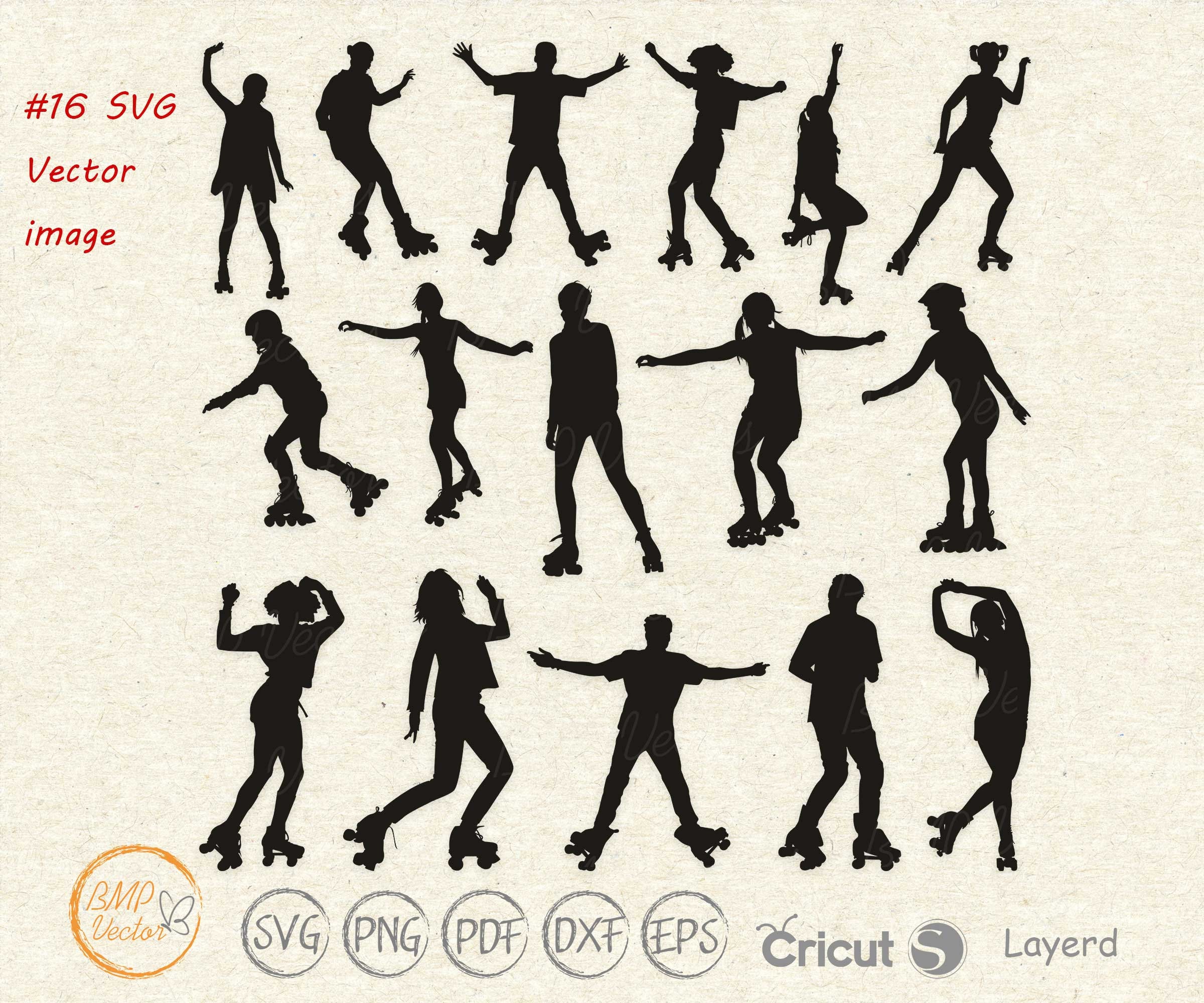 Roller Skating Svg Bundle Cut File Skater Svg Roller Derby | Etsy