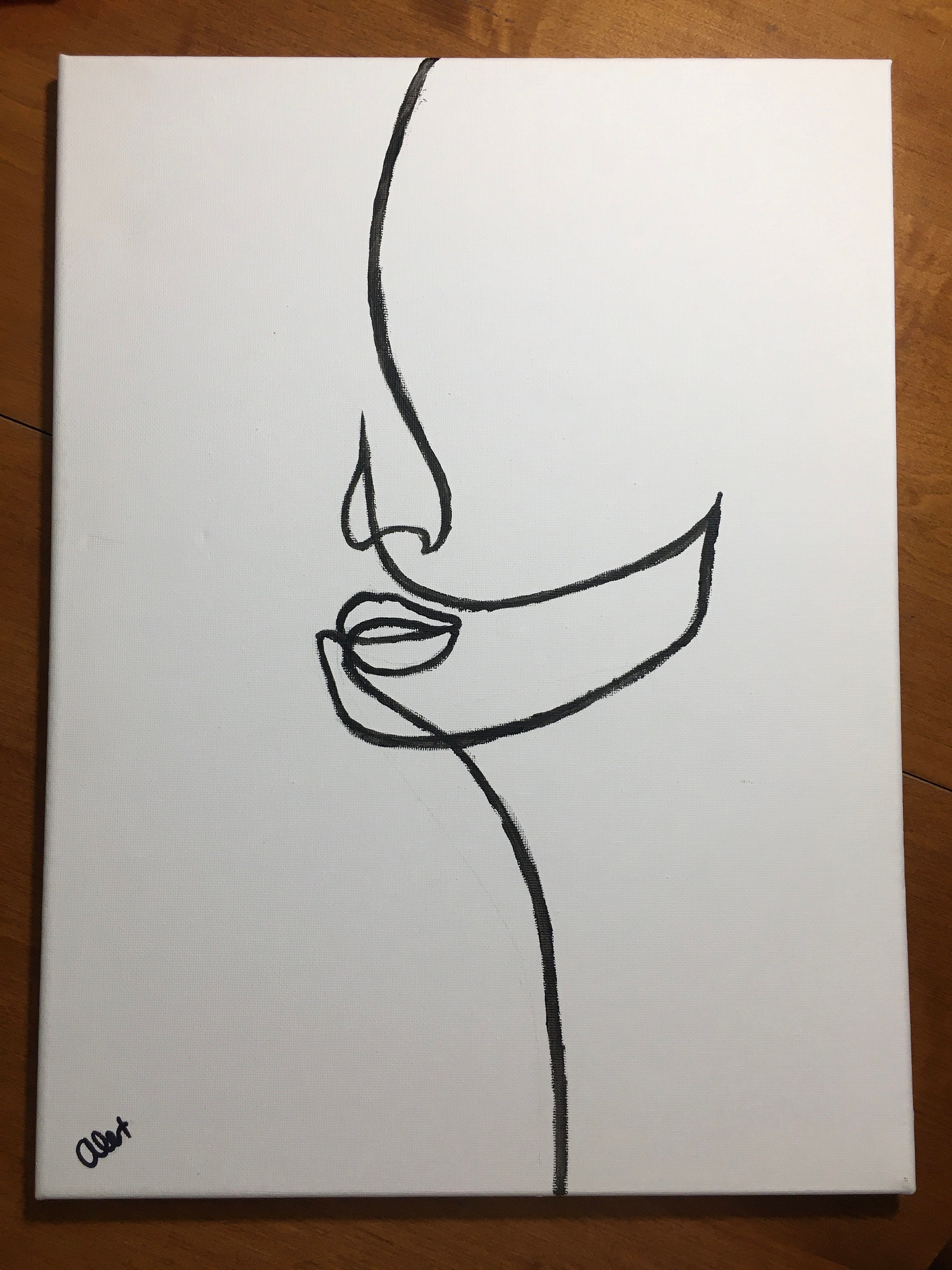 Line Art Painting - Etsy