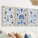 Set Turkish Floral Pattern Art, Blue Islamic Wall Art, Turkish Tile ...