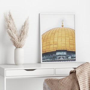Vintage Al Aqsa Painting, Islamic Wall Art, Islamic Poster Print ...