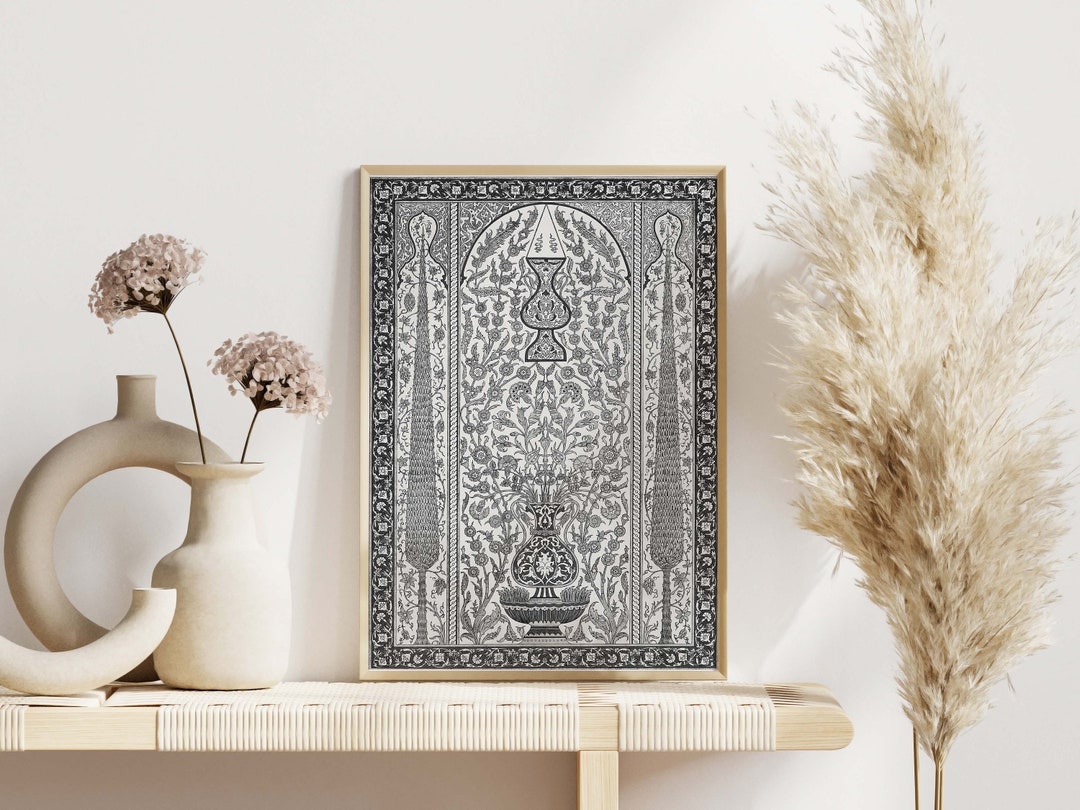 Islamic Geometric Pattern Wall Art, Boho Islamic Art, Floral Islamic ...