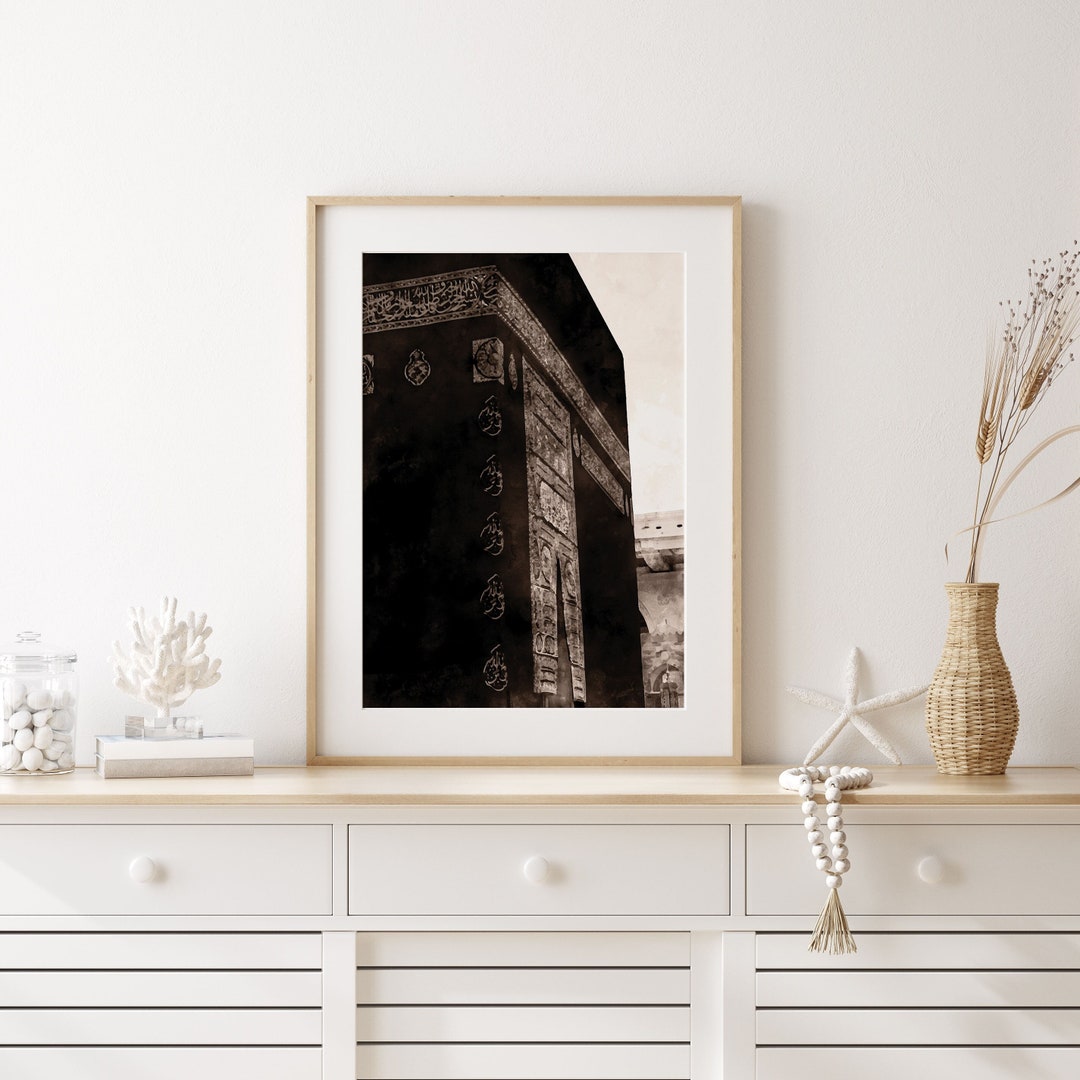 Watercolor Kaaba Painting Islamic Wall Art, Islamic Mecca Poster Print ...