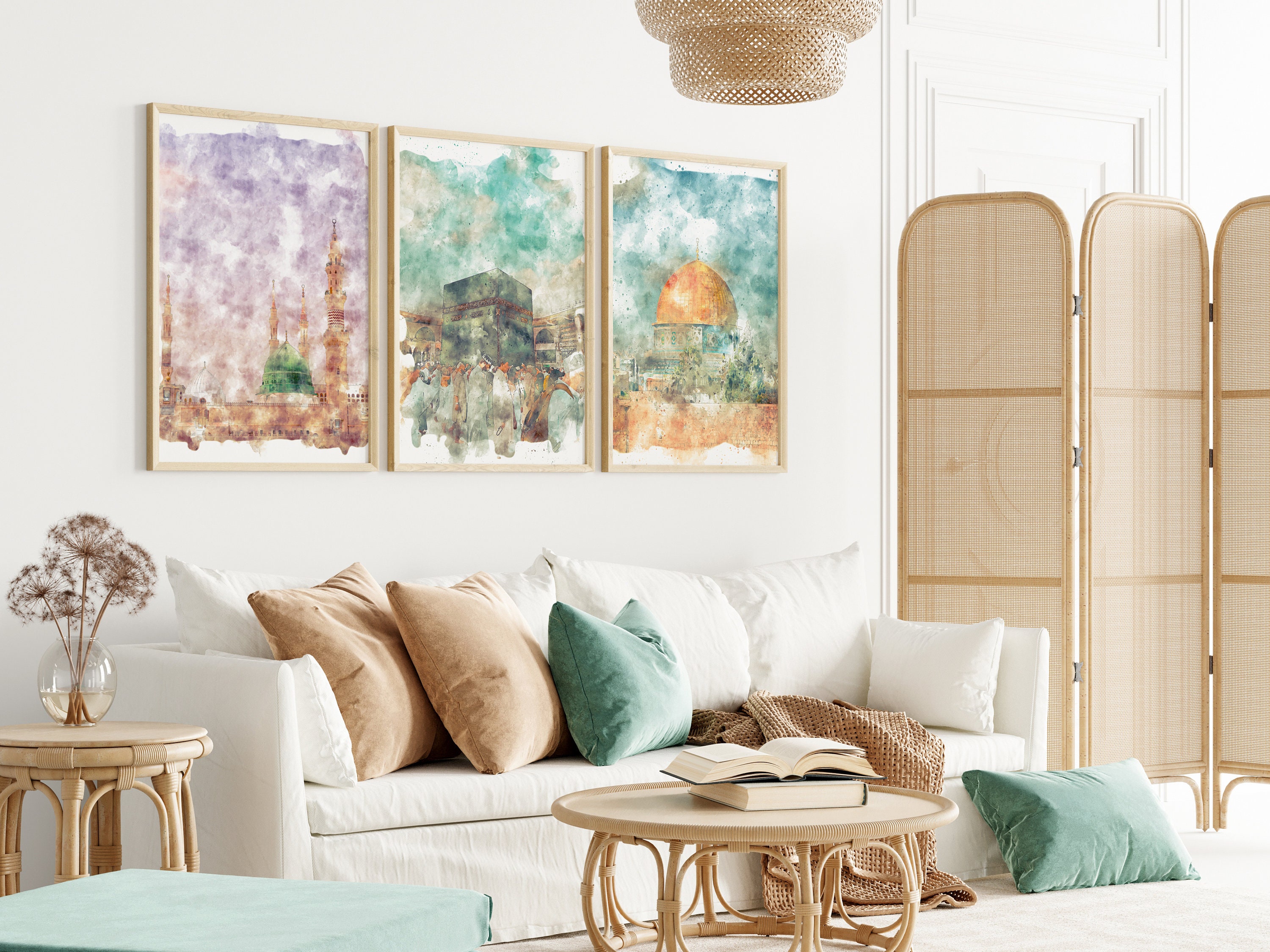 Set of 3 Islamic Poster Kaaba Mecca Masjid An-nabawi - Etsy