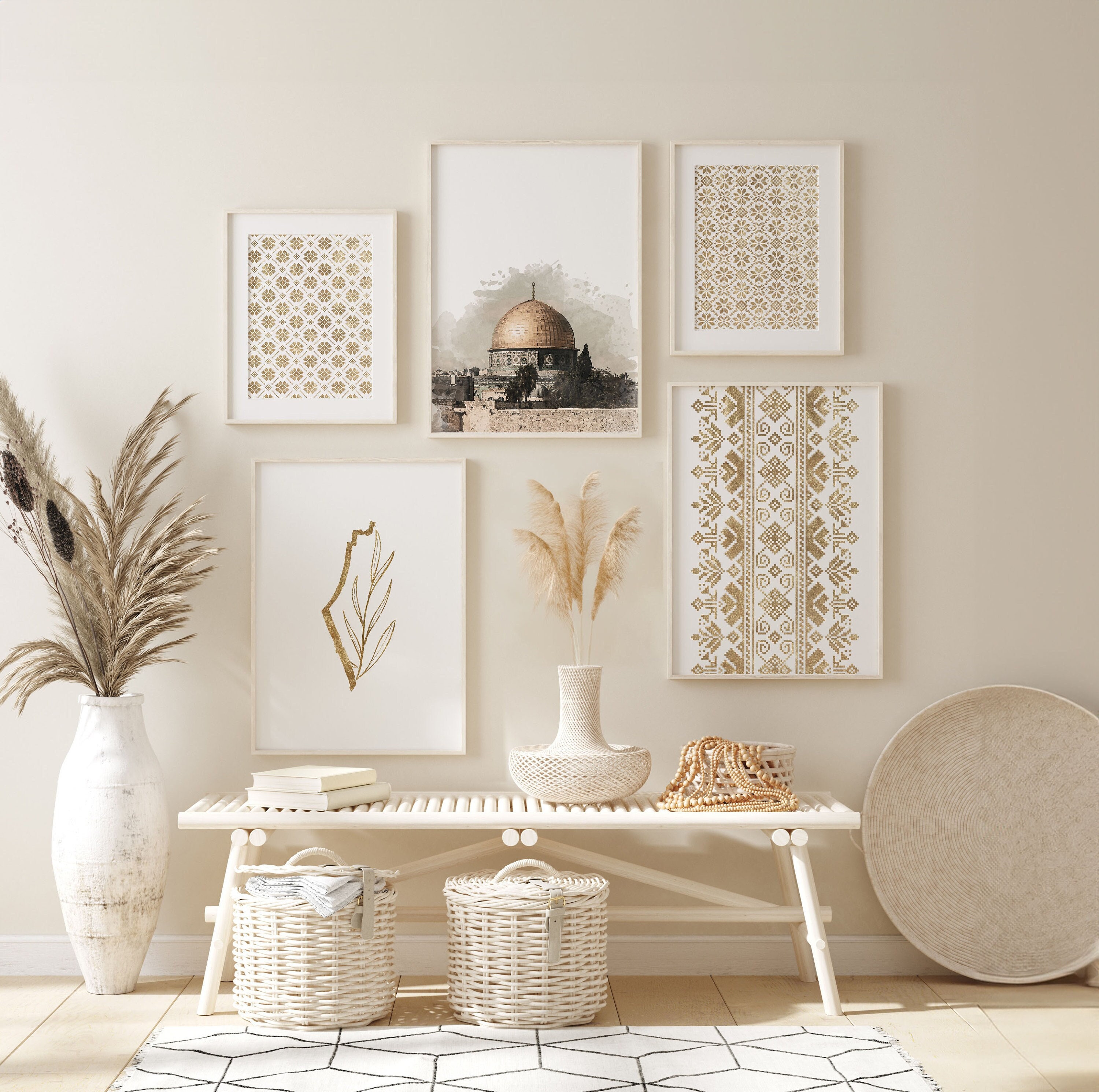 Palestine Wall Art Set, Palestine Map, Islamic Poster Print, Al Aqsa ...