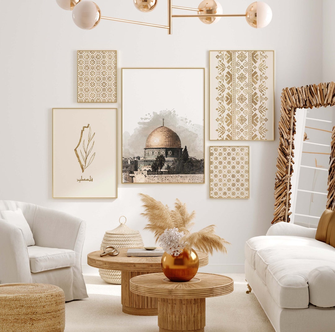 Palestine Wall Art Set, Palestine Map, Islamic Poster Print, Al Aqsa ...